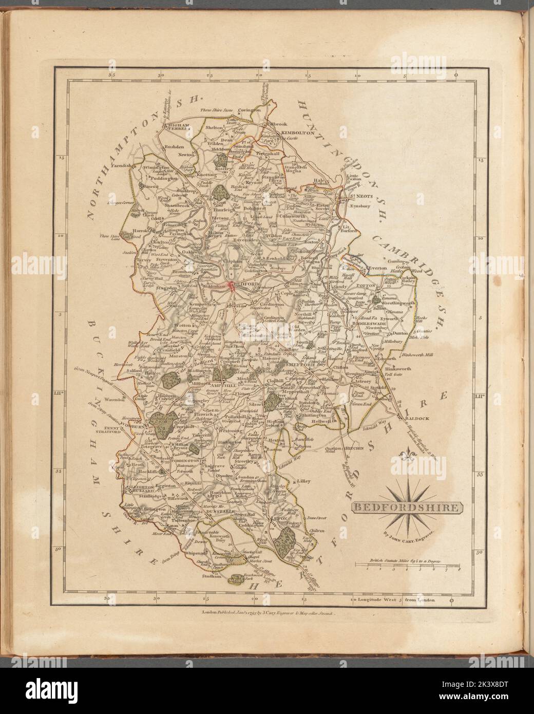 Bedfordshire text. Maps, Atlases. 1793. Lionel Pincus and Princess ...