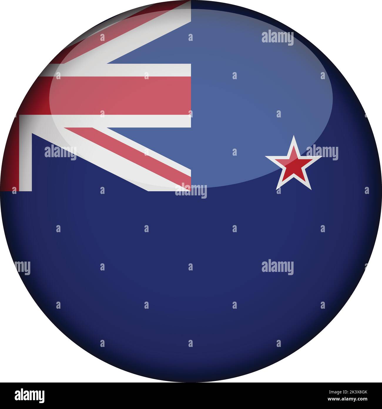 new zealand Flag in glossy round button of icon. new zealand emblem ...