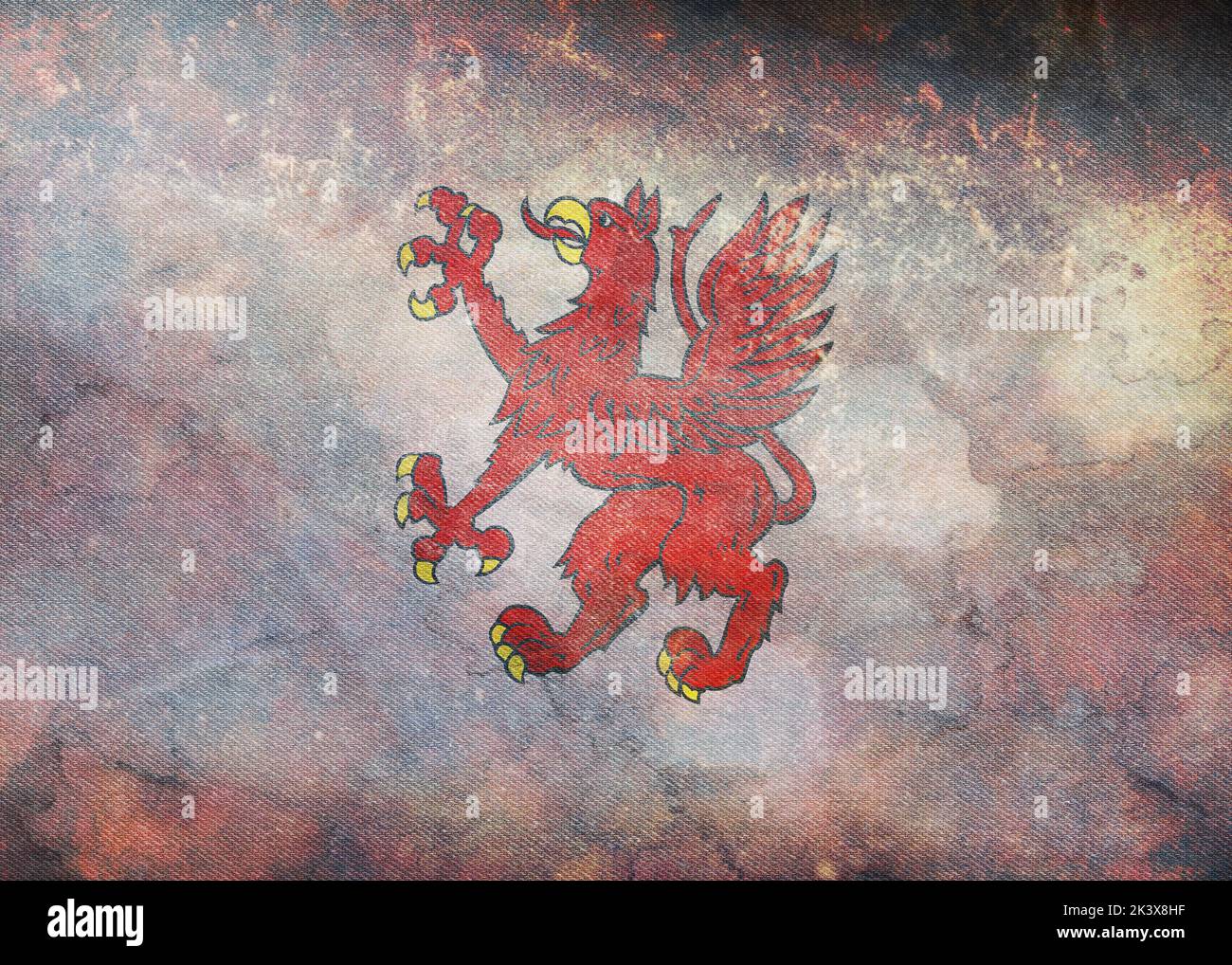 Top view of retro flag Tczew, Poland with grunge texture. Polish travel ...