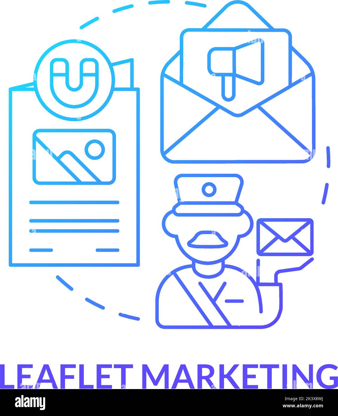 Leaflet marketing blue gradient concept icon Stock Vector Image & Art - Alamy