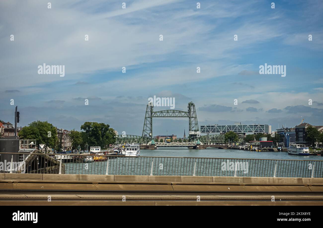 Rotterdam, Netherlands - July 11, 2022: Koningshavenbrug, metal bridge ...