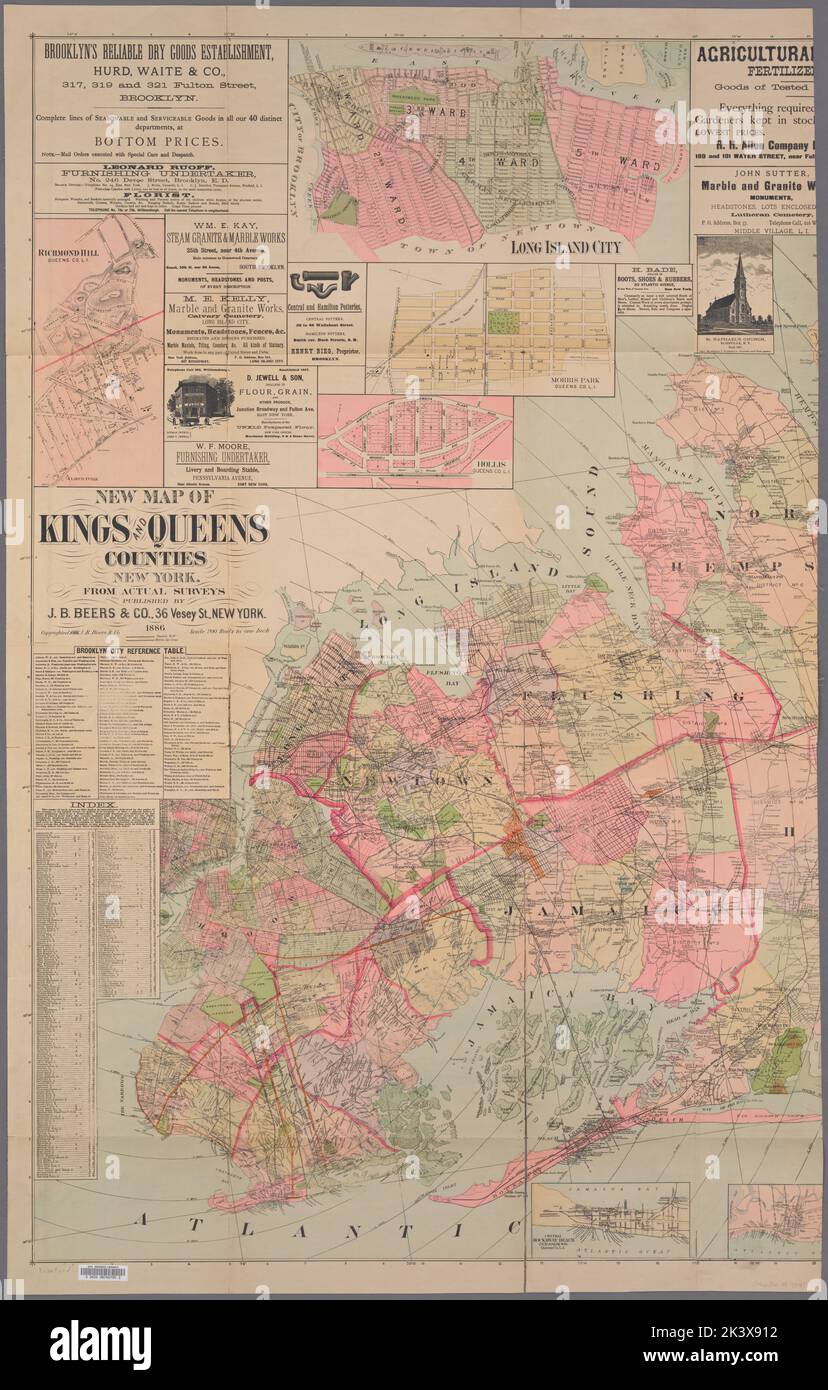 New map of Kings and Queens counties, New York :: from actual Surveys ...