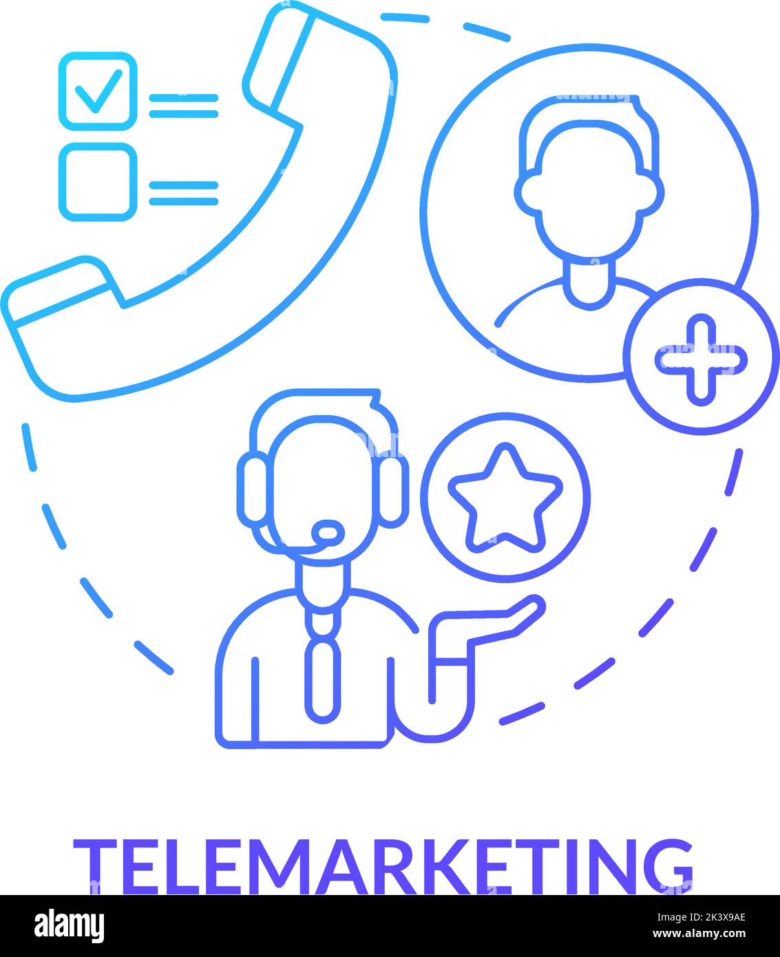 Telemarketing blue gradient concept icon Stock Vector Image & Art - Alamy