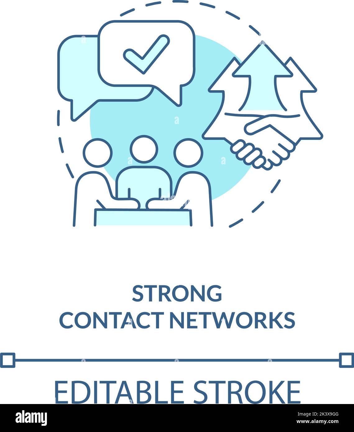 Long-term contact networks blue concept icon Stock Vector Image & Art ...