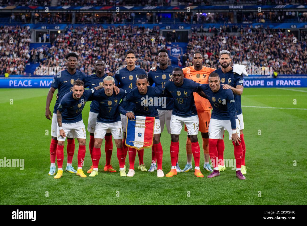 PARIS, FRANCE - SEPTEMBER 22: team of France pose for team photo from ...
