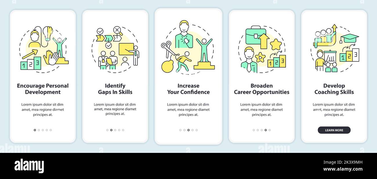Benefits of mentoring relationship onboarding mobile app screen Stock Vector Image & Art - Alamy
