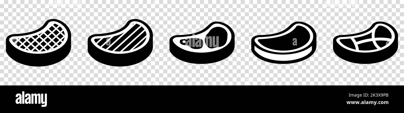 Steak vector icons. Vector illustration isolated on transparent ...