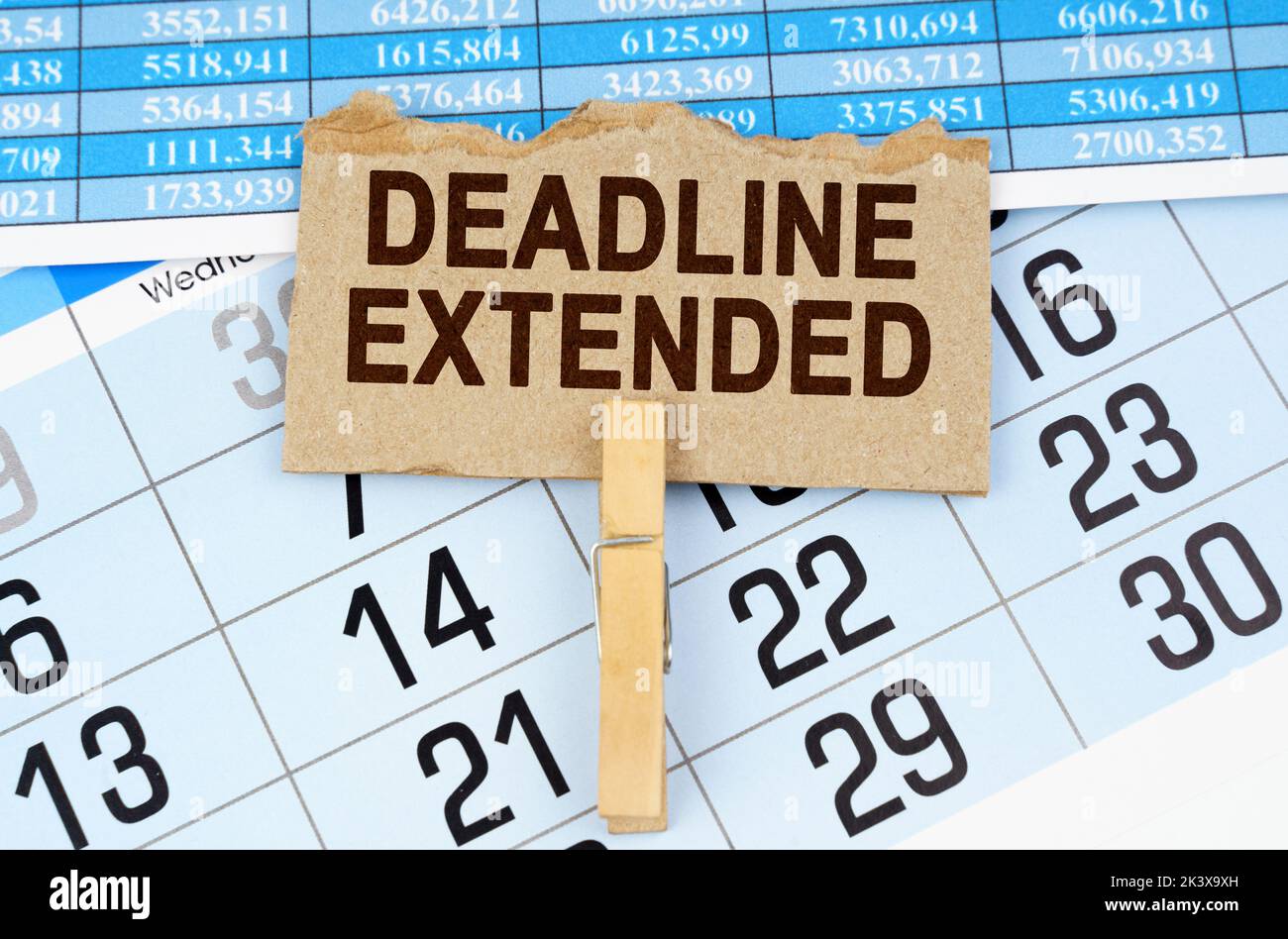 Business concept. On the calendar and reporting documents is a ...