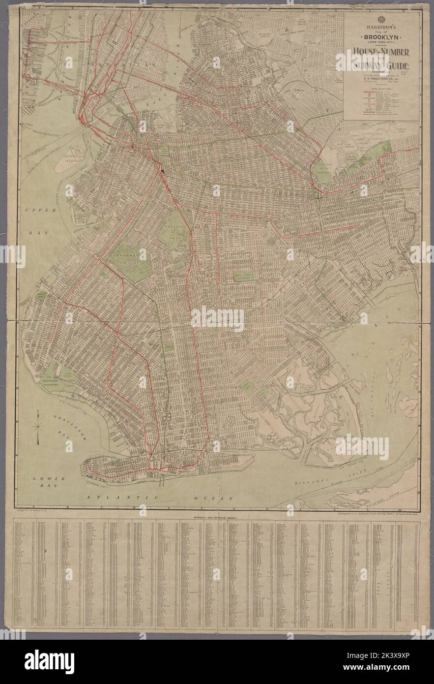 Map of Brooklyn, House Number and Subway Guide. Cartographic. Maps ...