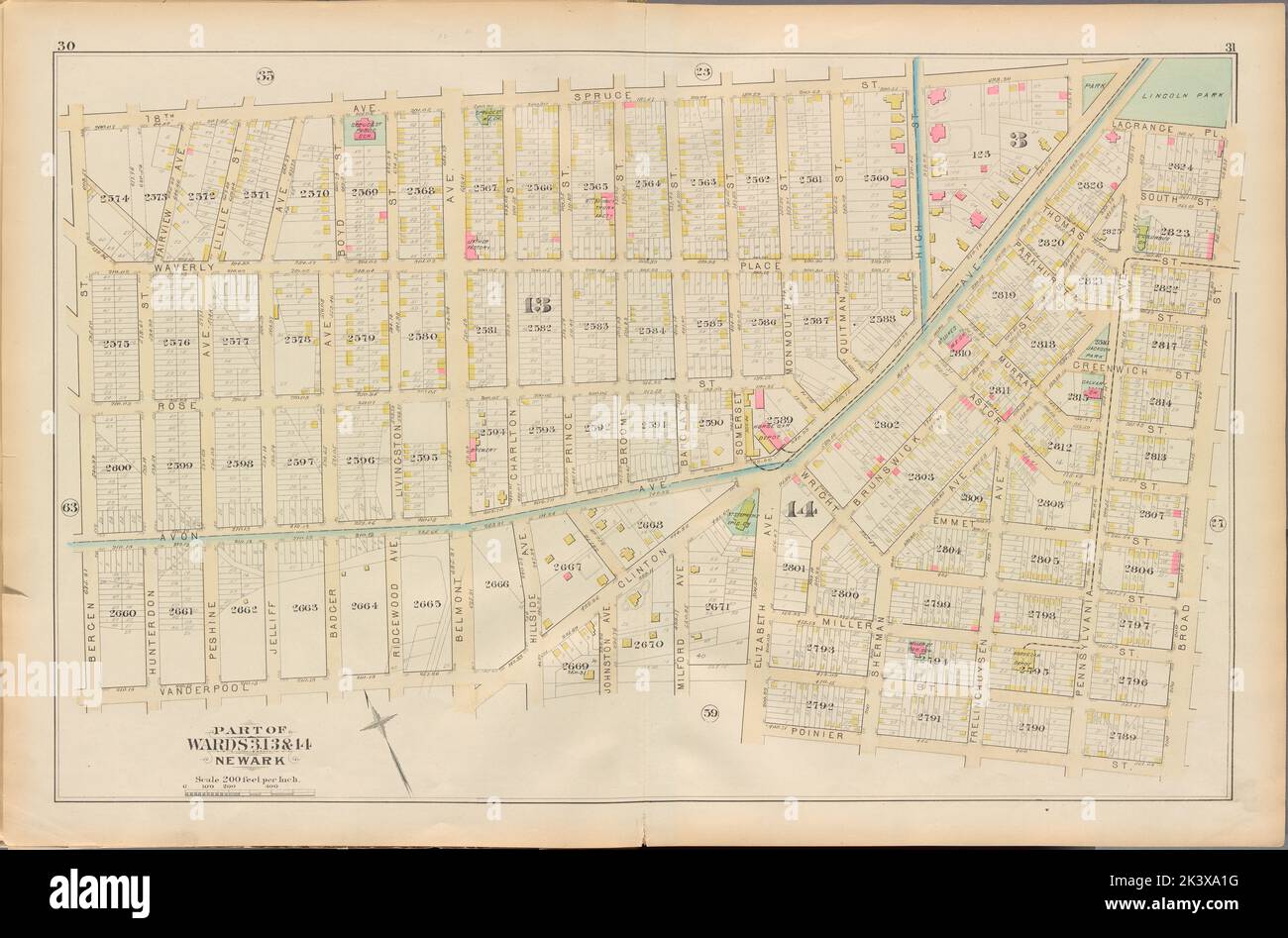 Essex County, Left Page Plate: Map bounded by 18th Ave., Broome St ...