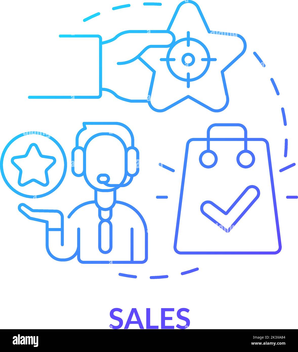 Sales blue gradient concept icon Stock Vector Image & Art - Alamy