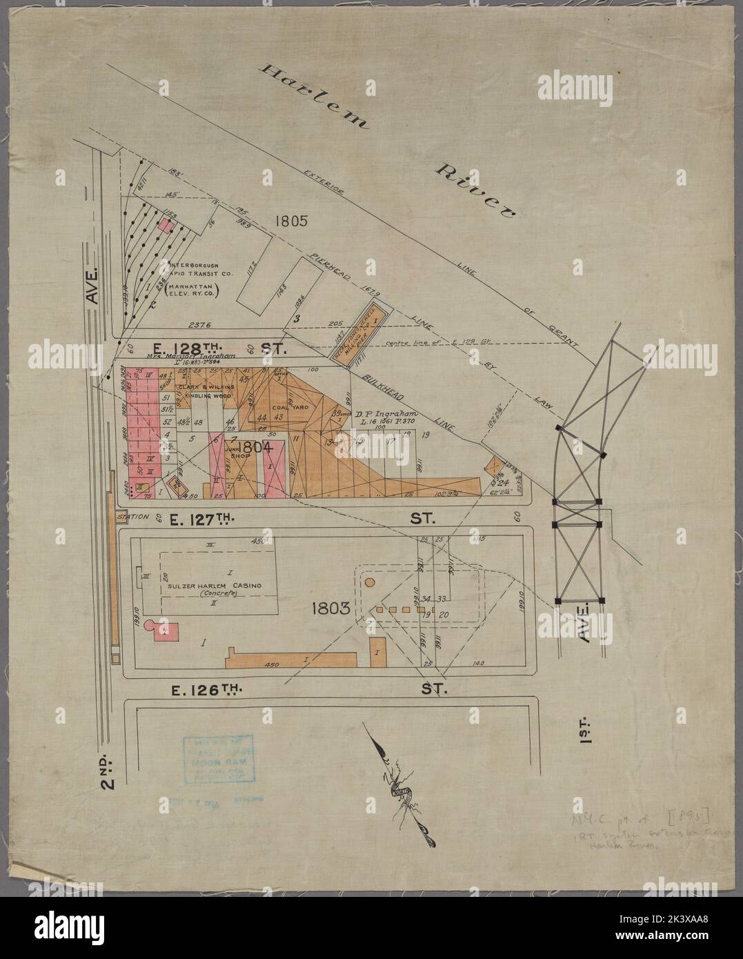 Map bounded by 2nd Ave., Harlem River, 1st Ave., E.126th St. 1895 ...