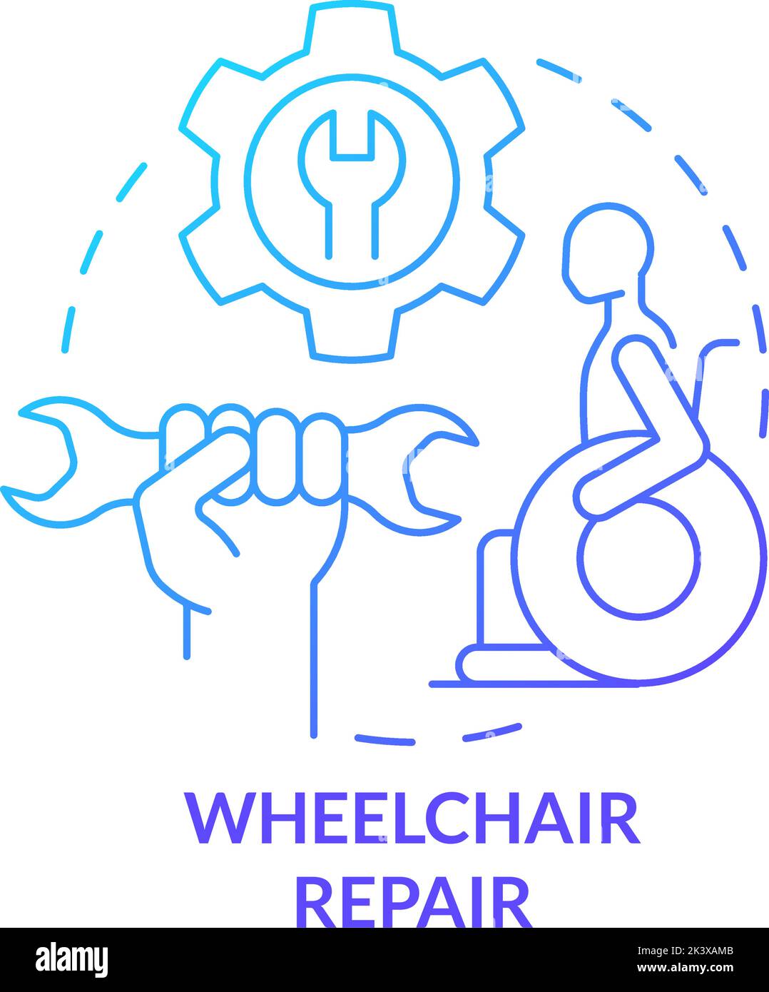 Wheelchair repair blue gradient concept icon Stock Vector Image & Art ...