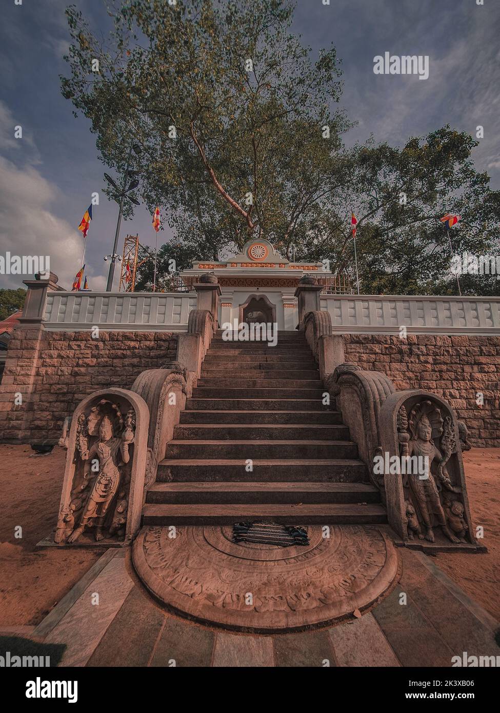 A beautiful view of Sri Maha Bodhi buddhist temple in Sri Lanka Stock ...