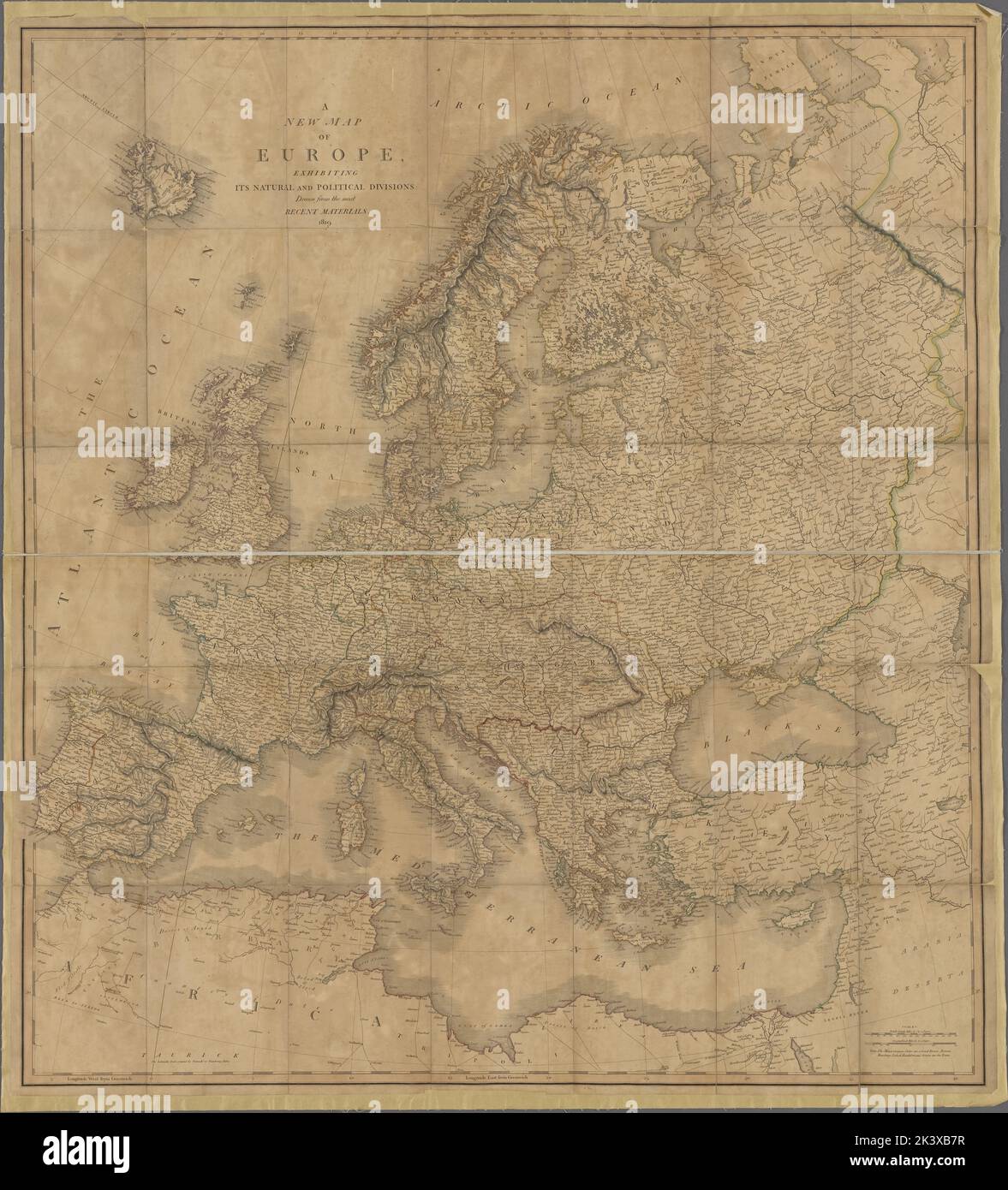 A new map of Europe : exhibiting its natural and political divisions ...