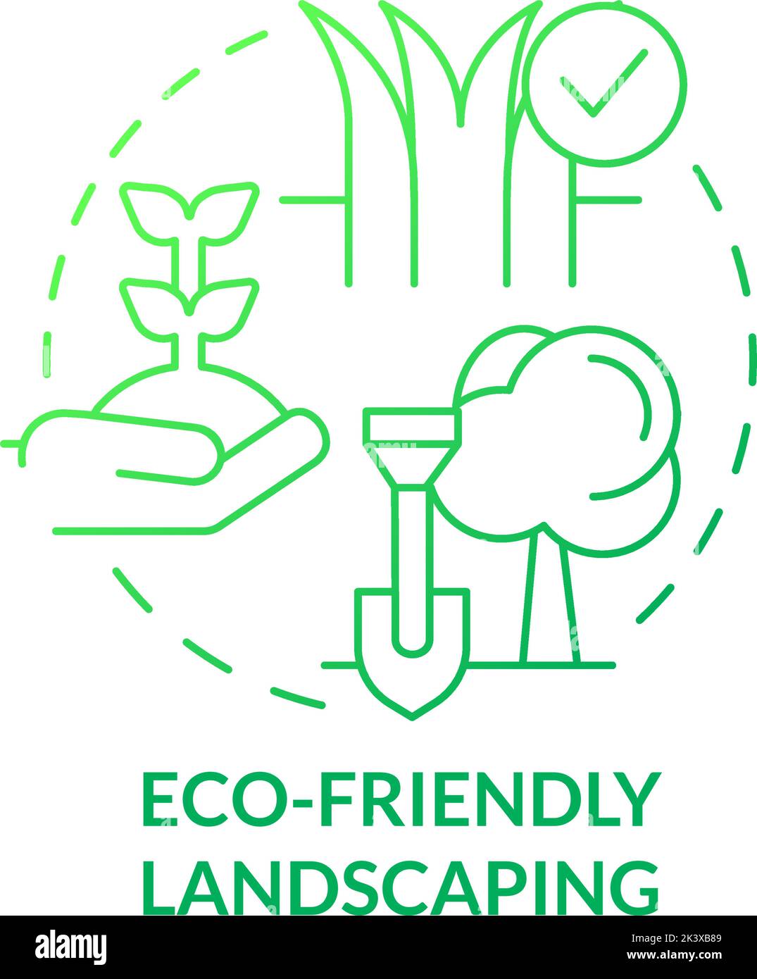 Eco friendly landscaping green gradient concept icon Stock Vector Image & Art - Alamy