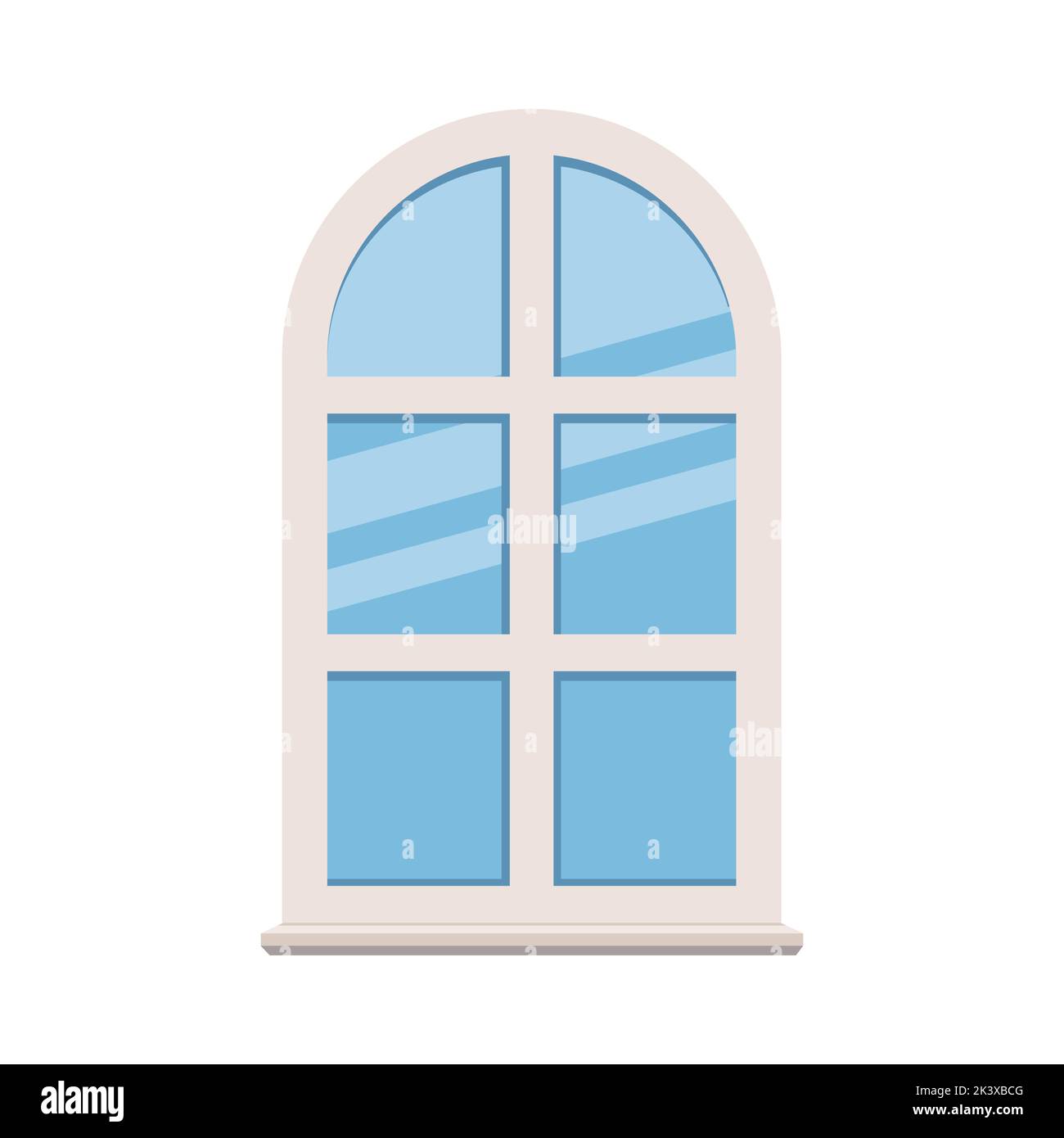 Windows in white frames. object round windows icon. Interior and ...