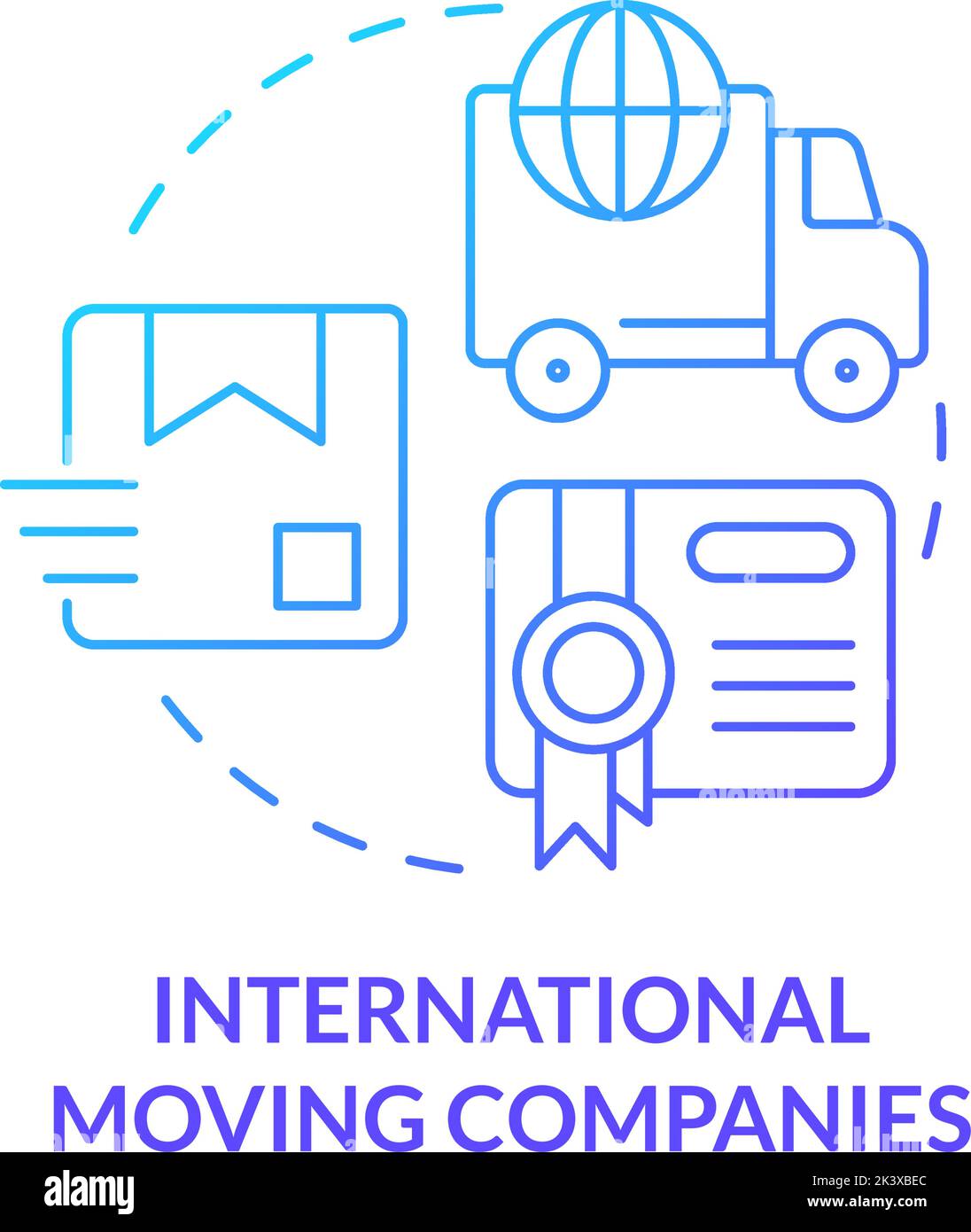 International moving companies blue gradient concept icon Stock Vector ...