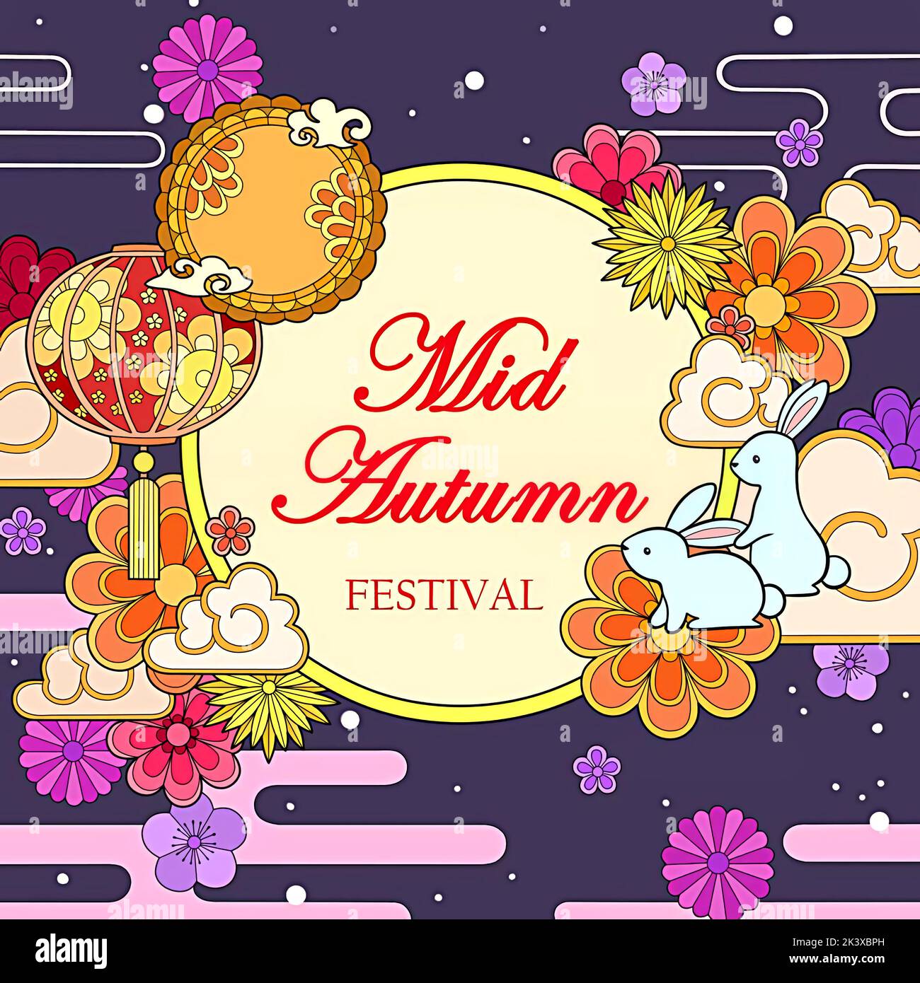 Mid Autumn Festival design drawing Stock Photo - Alamy