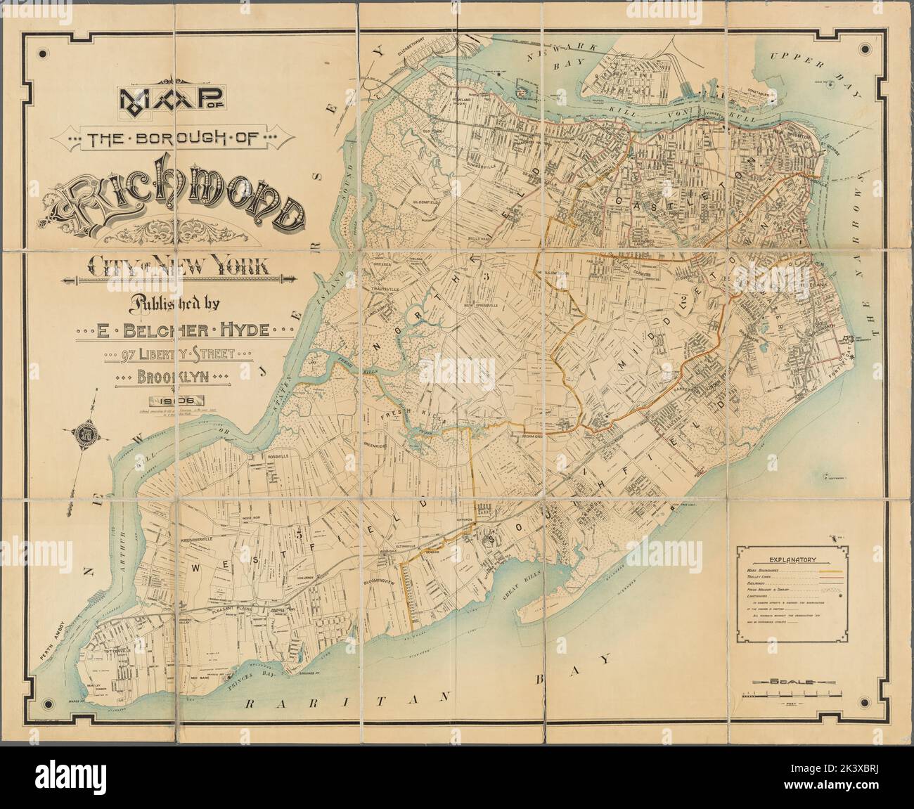 Map of the Borough of Richmond, City of New York 1906. Cartographic ...