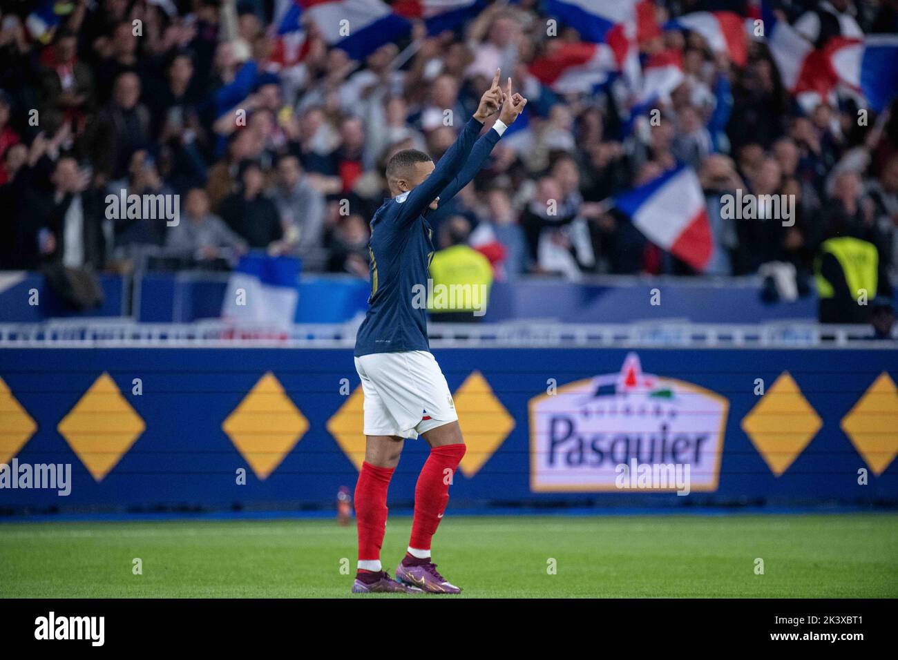 PARIS, FRANCE - SEPTEMBER 22: Kylian Mbappe of France celebrates after ...