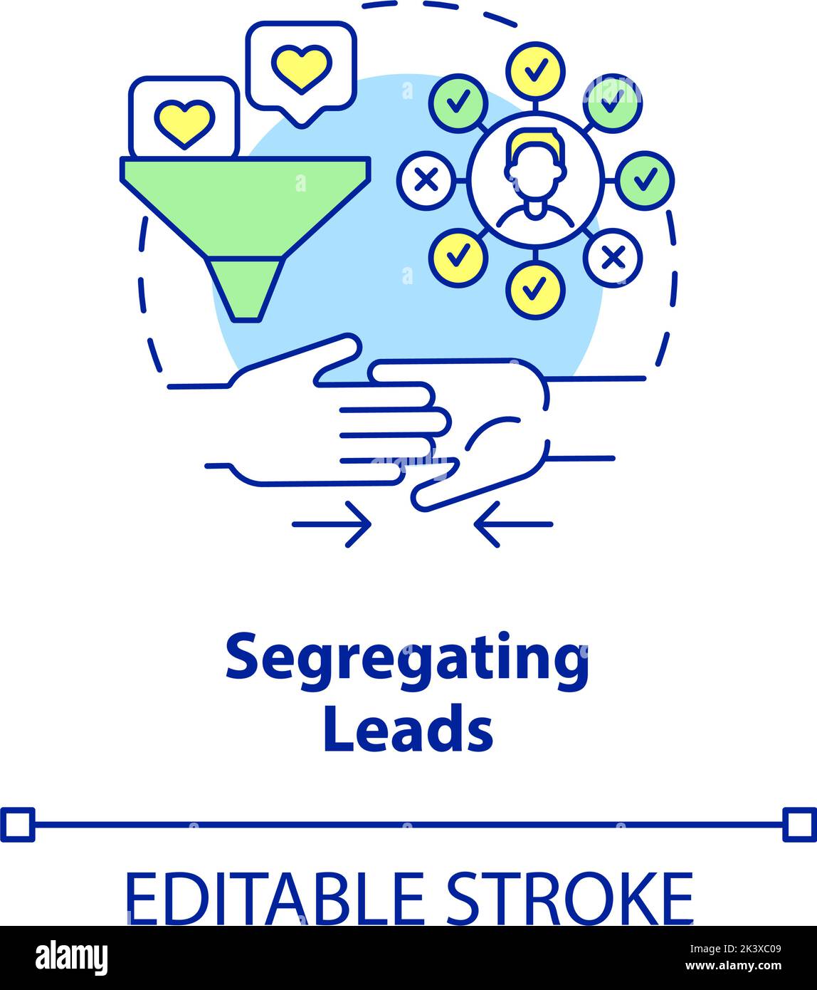 Segregating leads concept icon Stock Vector Image & Art - Alamy