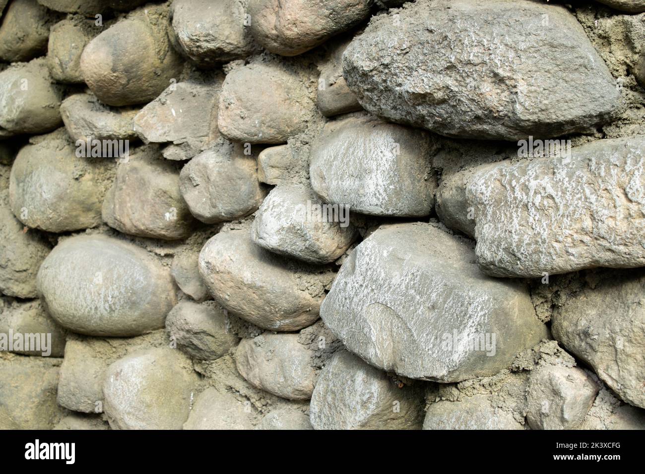 Stone wall rounded stones hi-res stock photography and images - Alamy
