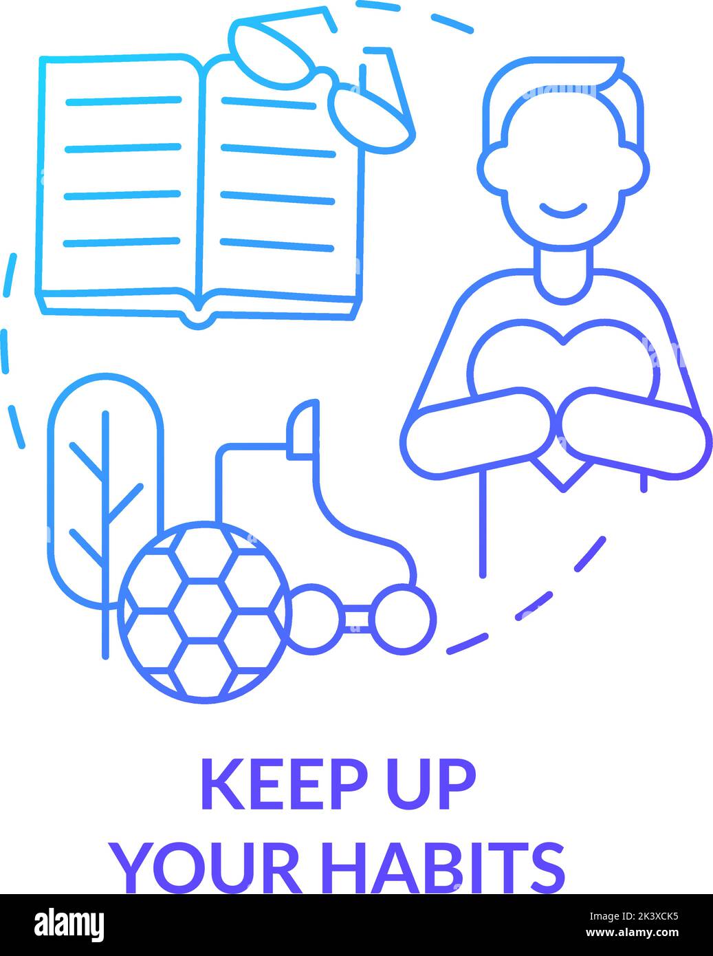 Keep up your habits blue gradient concept icon Stock Vector Image & Art ...