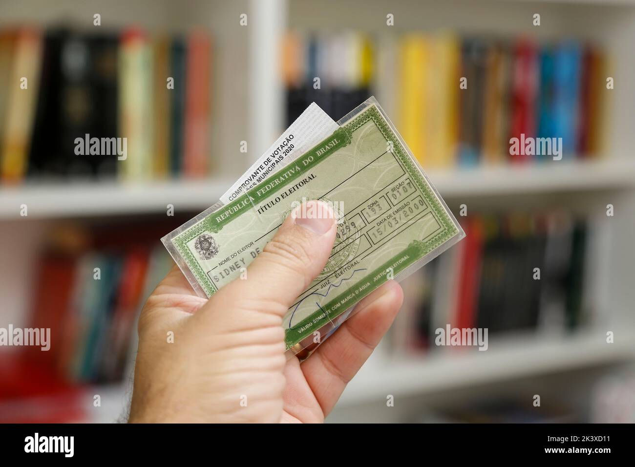 Minas Gerais, Brazil - September 25, 2022: hand holding an electoral ...