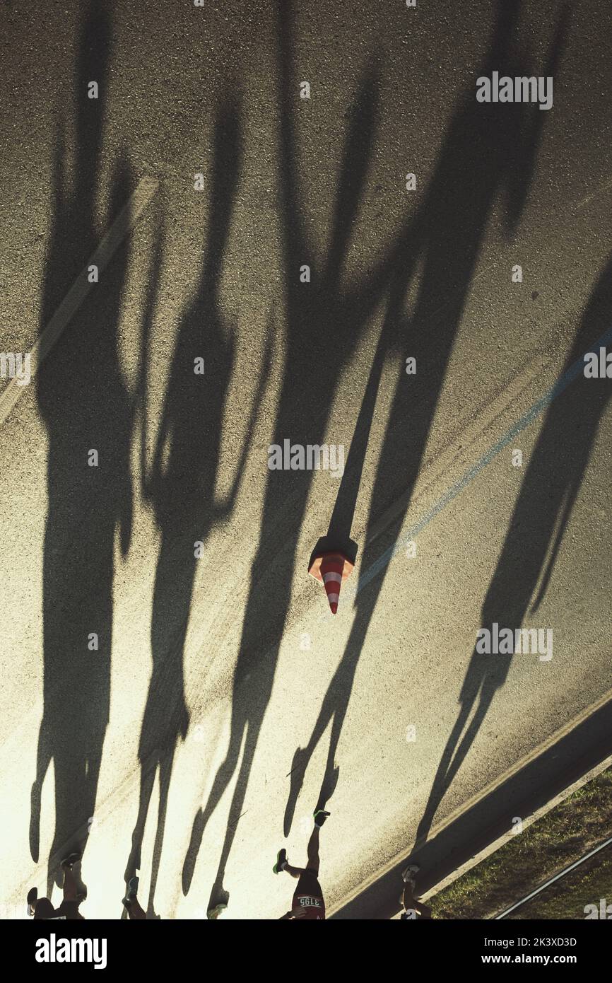 Izmir, Turkey - September 11, 2022: Top view of Competitors with ...