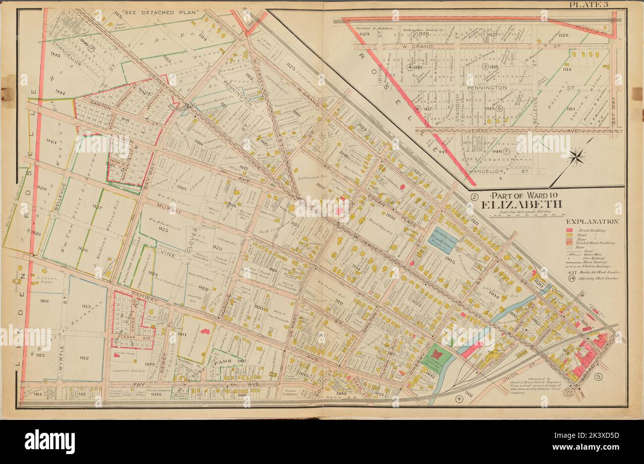 Union County, Double Page Plate No. 3 Map bounded by West Grand St ...