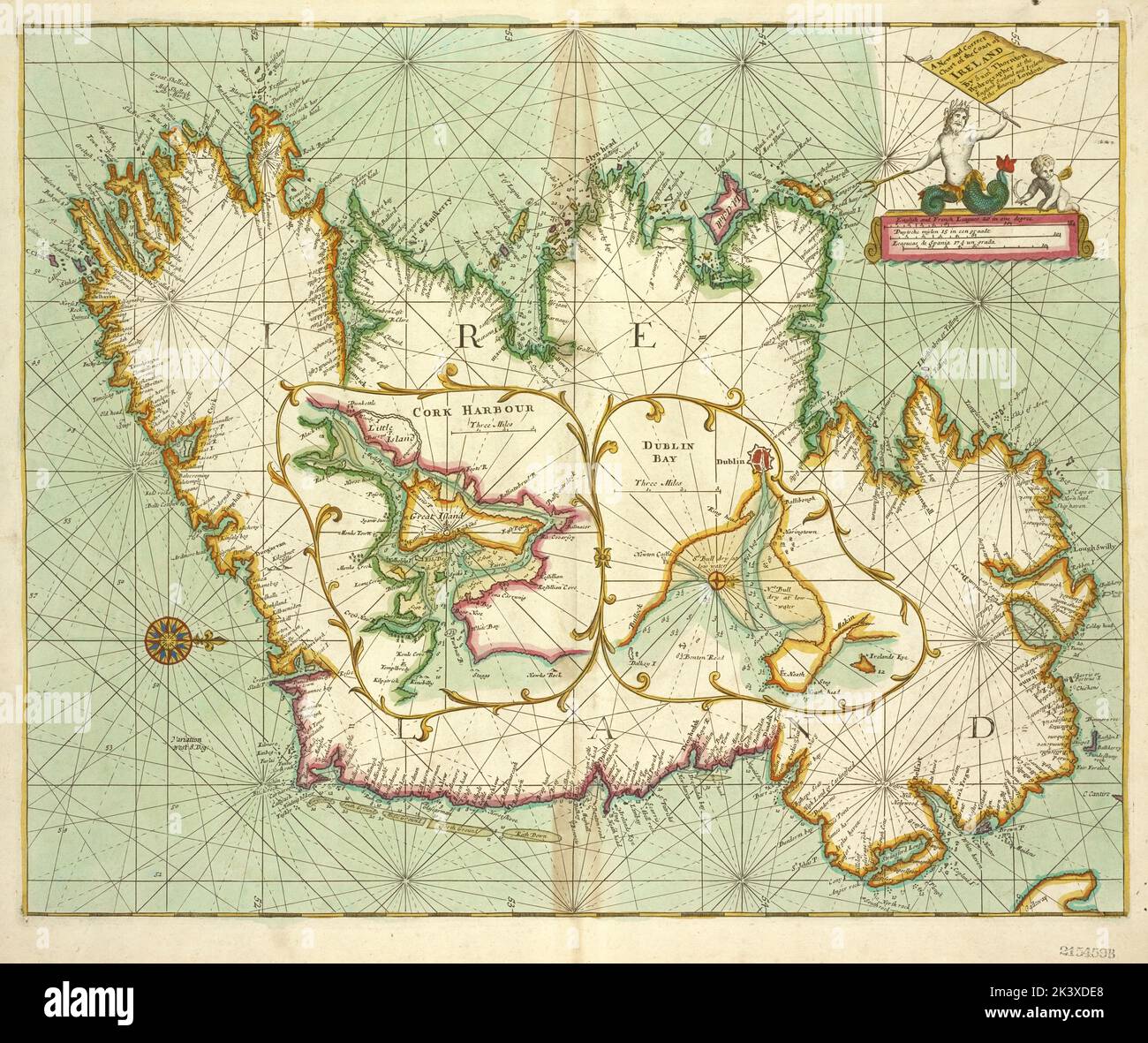 A new and correct chart of the coast of IRELAND 1702 - 1707 ...
