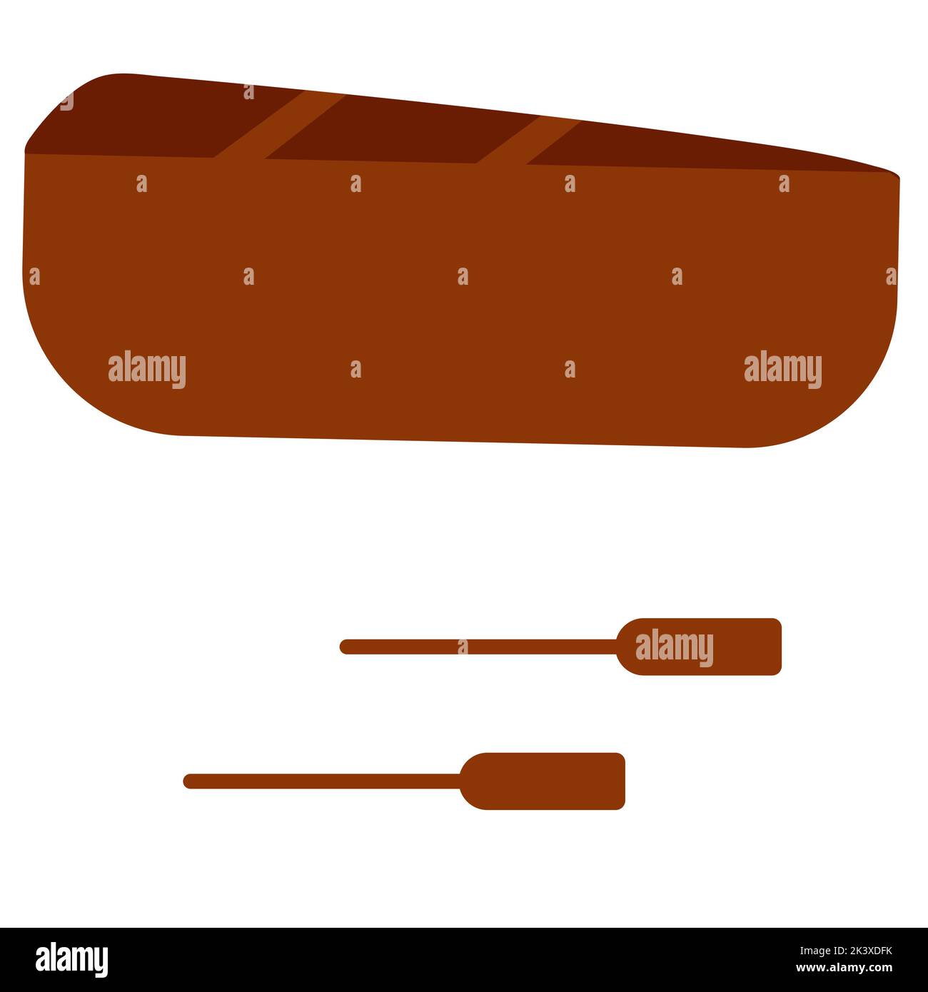 Vector illustration of rowing boat isolated on white background. Wooden ...