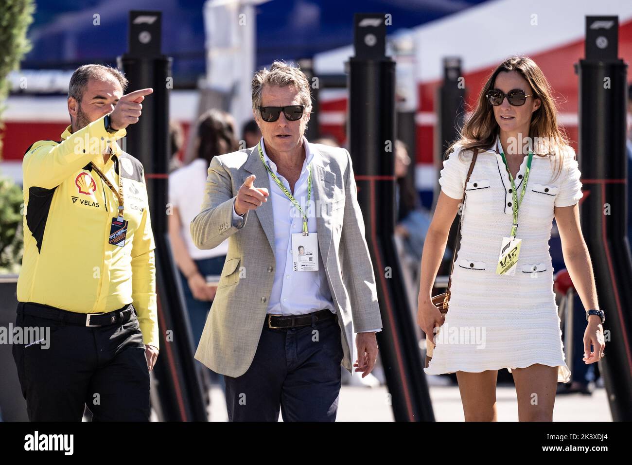 Monza, Italy. , . Hugh GRANT, actor, and wife Anna Eberstein in the F1 ...