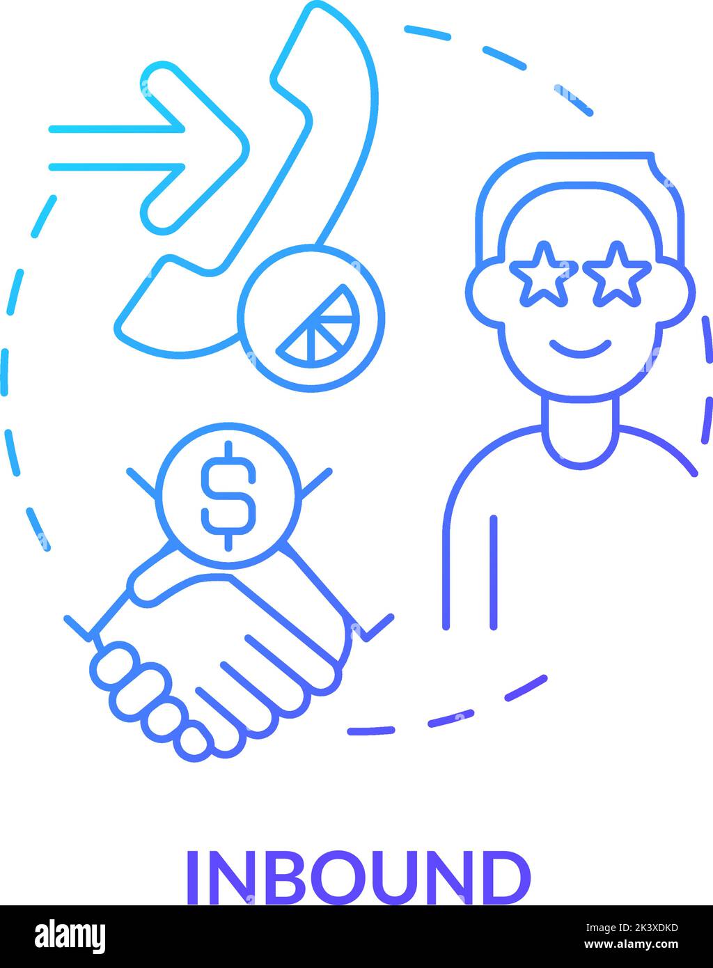 Inbound blue gradient concept icon Stock Vector Image & Art - Alamy