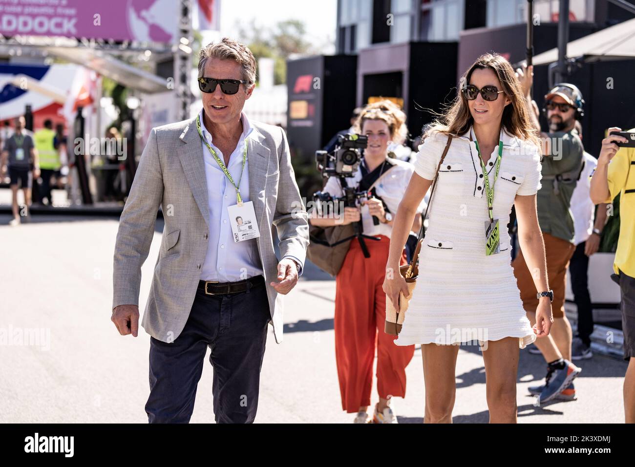 Monza, Italy. , . Hugh GRANT, actor, and wife Anna Eberstein in the F1 ...
