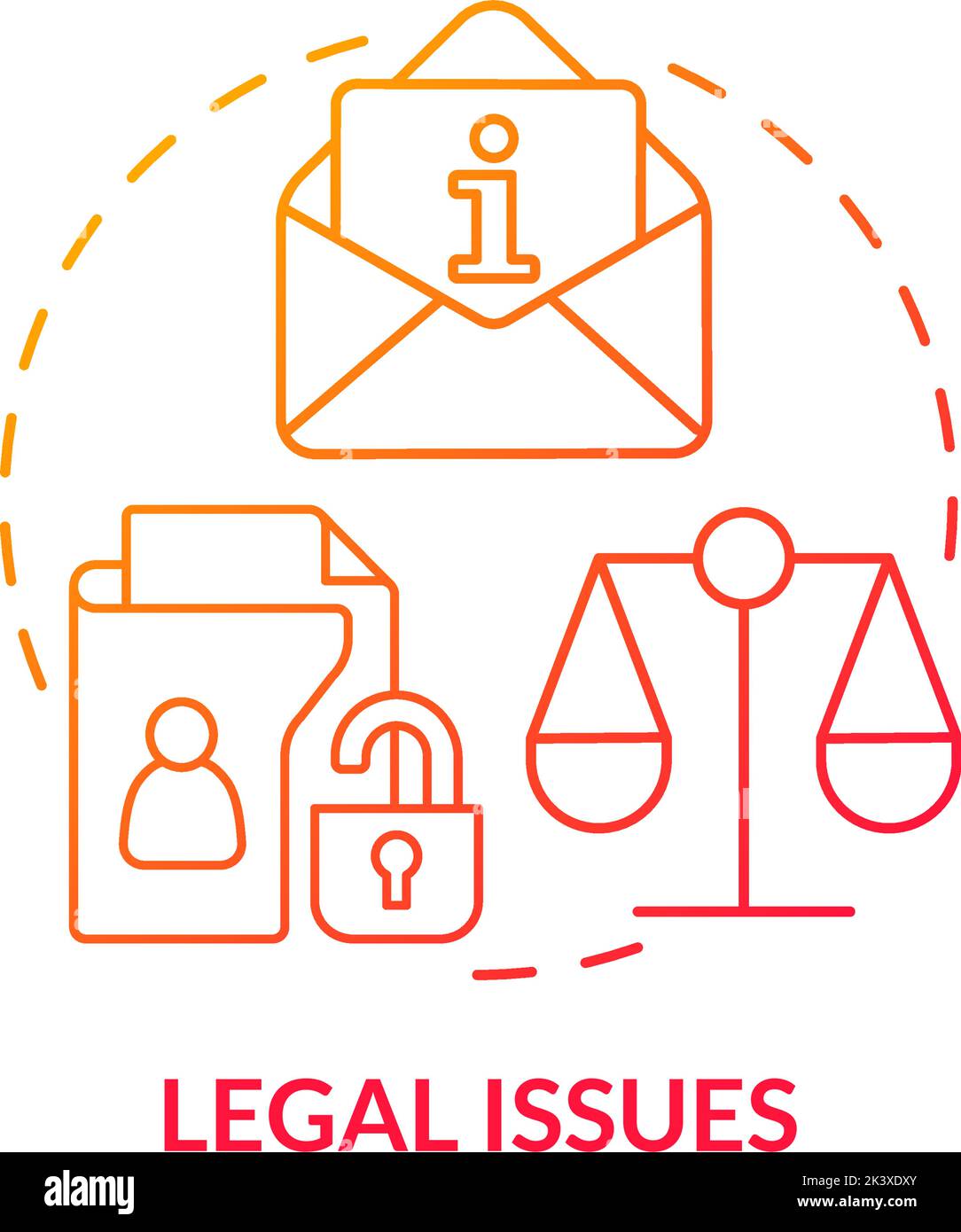 Legal issues red gradient concept icon Stock Vector Image & Art - Alamy