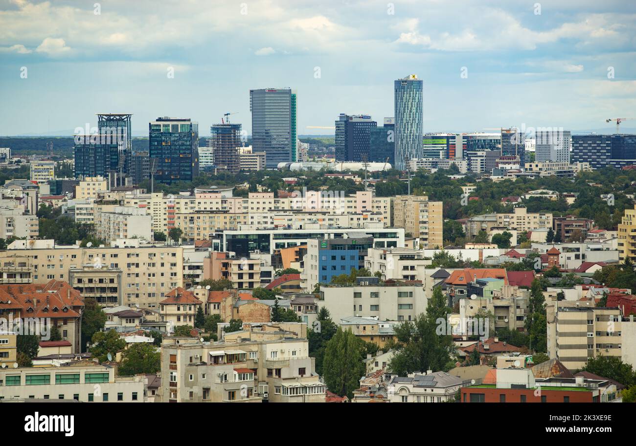 Bucharest, Romania - September 22, 2022: High view over the city with ...