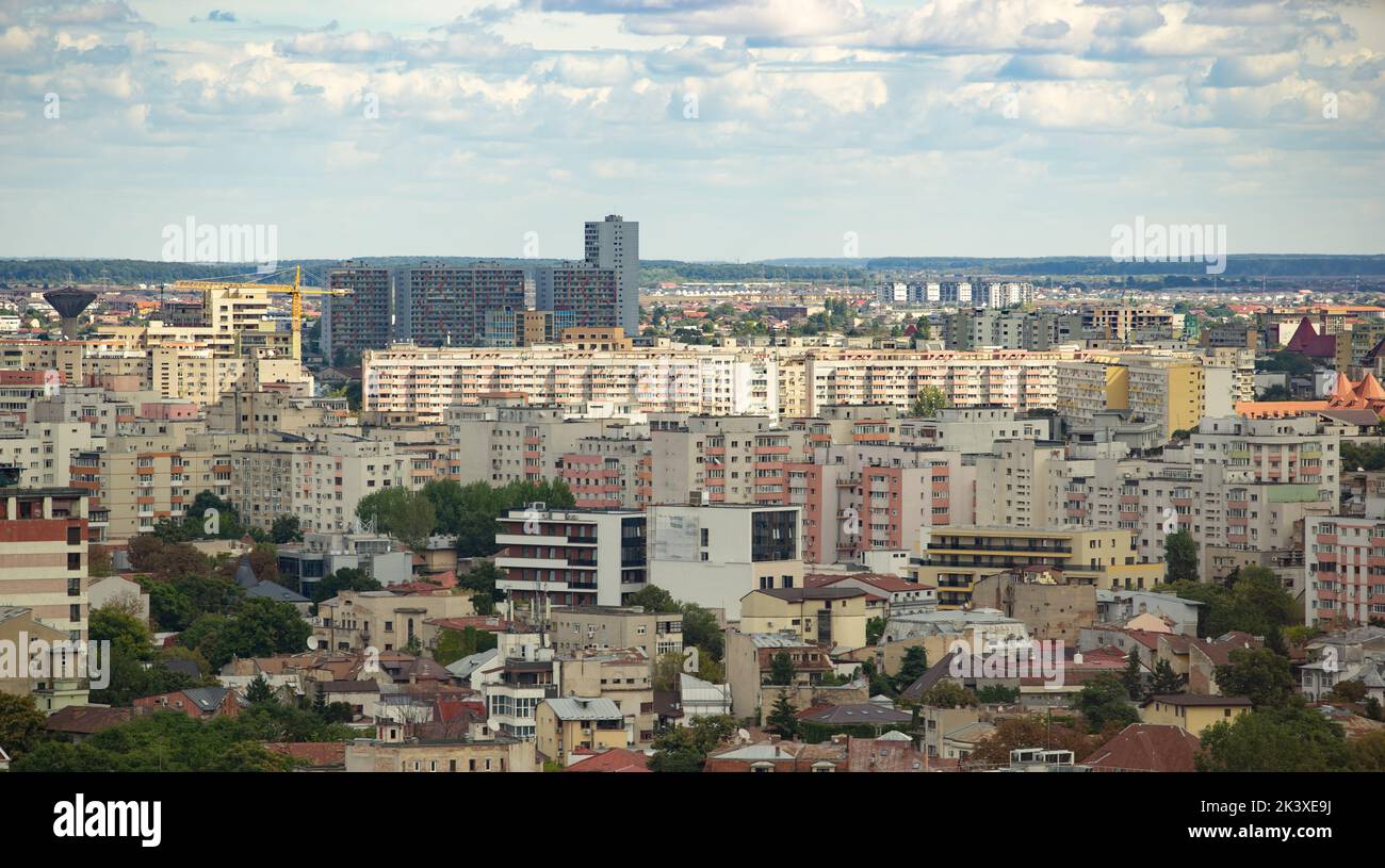 Bucharest, Romania - September 22, 2022: High view over the city with ...