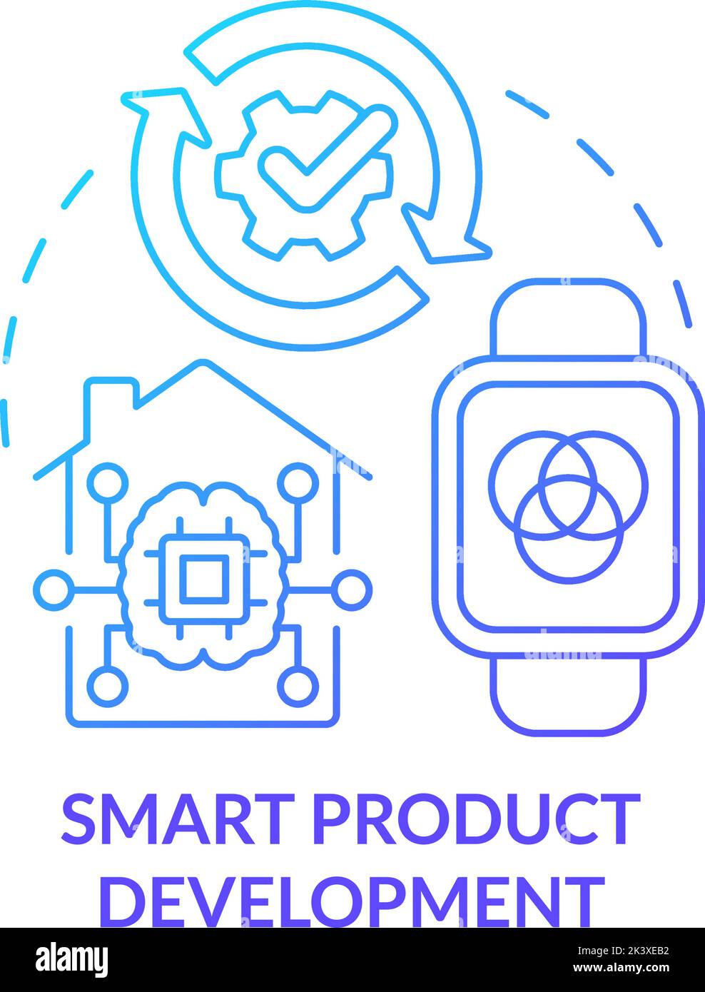Smart product development blue gradient concept icon Stock Vector Image ...