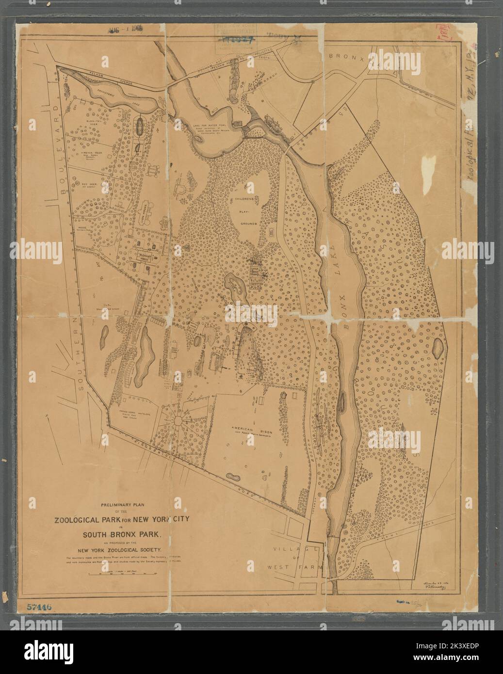 Preliminary plan of the zoological park for New York City in South ...