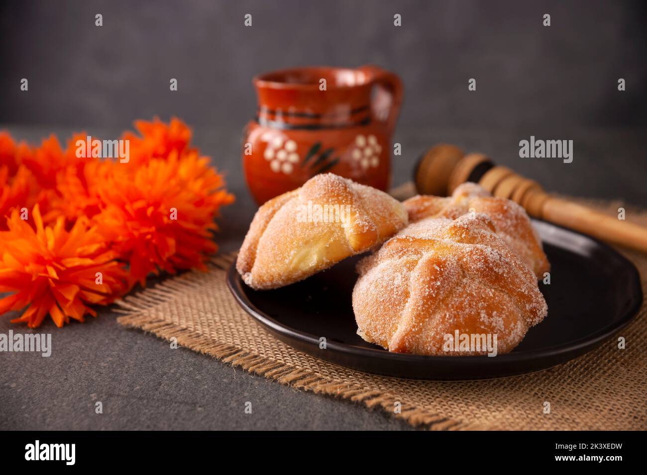 Pan de Muerto. Typical Mexican sweet bread that is consumed in the ...