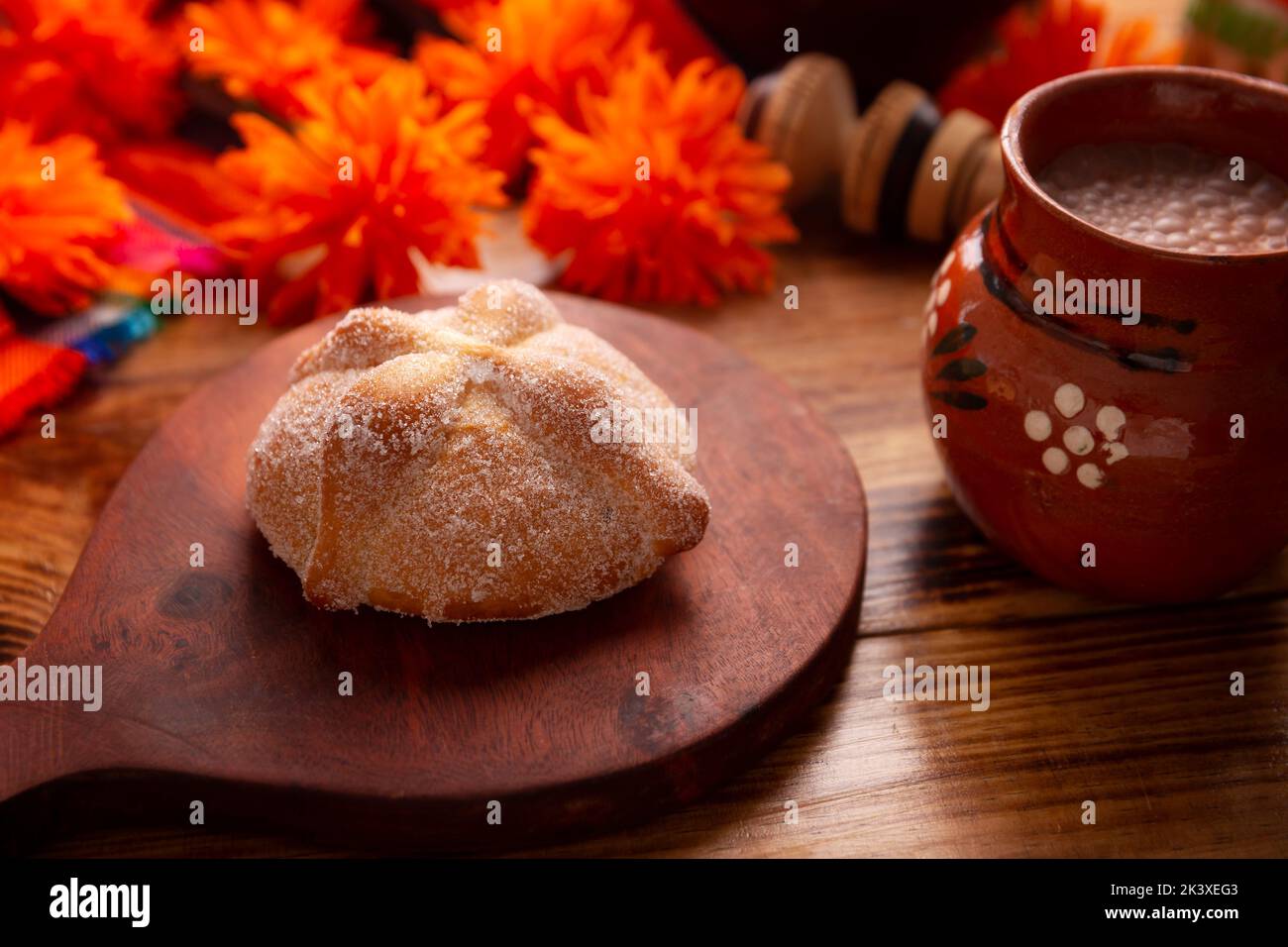 Pan de Muerto. Typical Mexican sweet bread that is consumed in the ...
