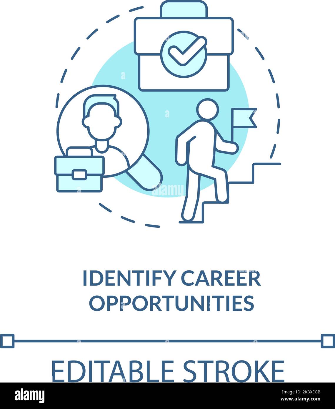 Identify career opportunities blue concept icon Stock Vector Image ...