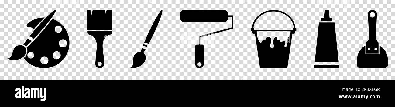 Set of paint icons. Paint brush vector symbol. Vector illustration ...