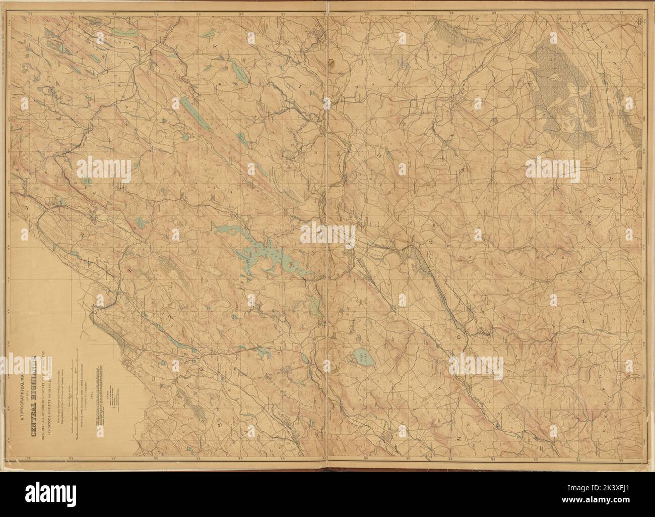New Jersey, Double Page Sheet No. 3 Map of Central Highlands ...