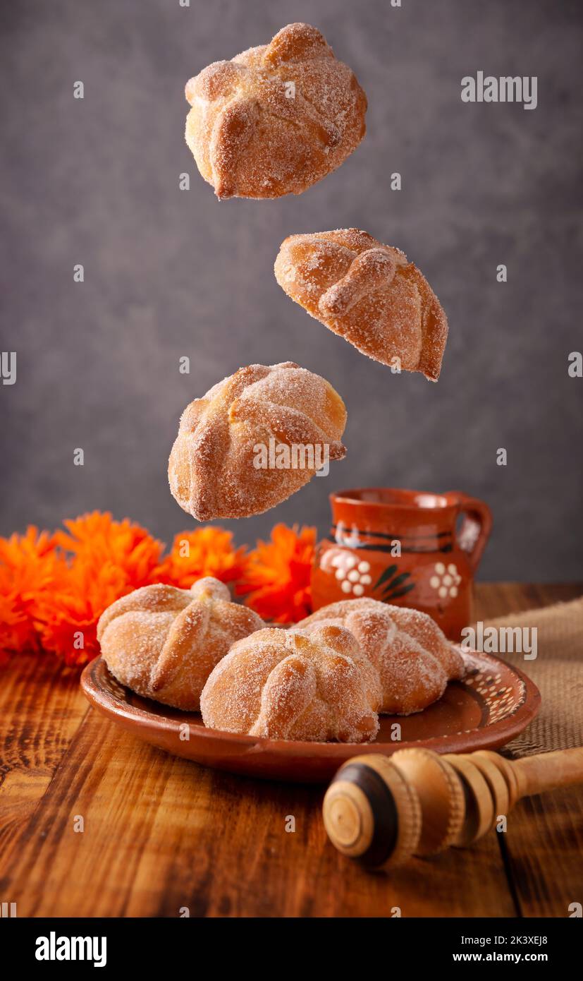 Pan de Muerto. Typical Mexican sweet bread that is consumed in the ...