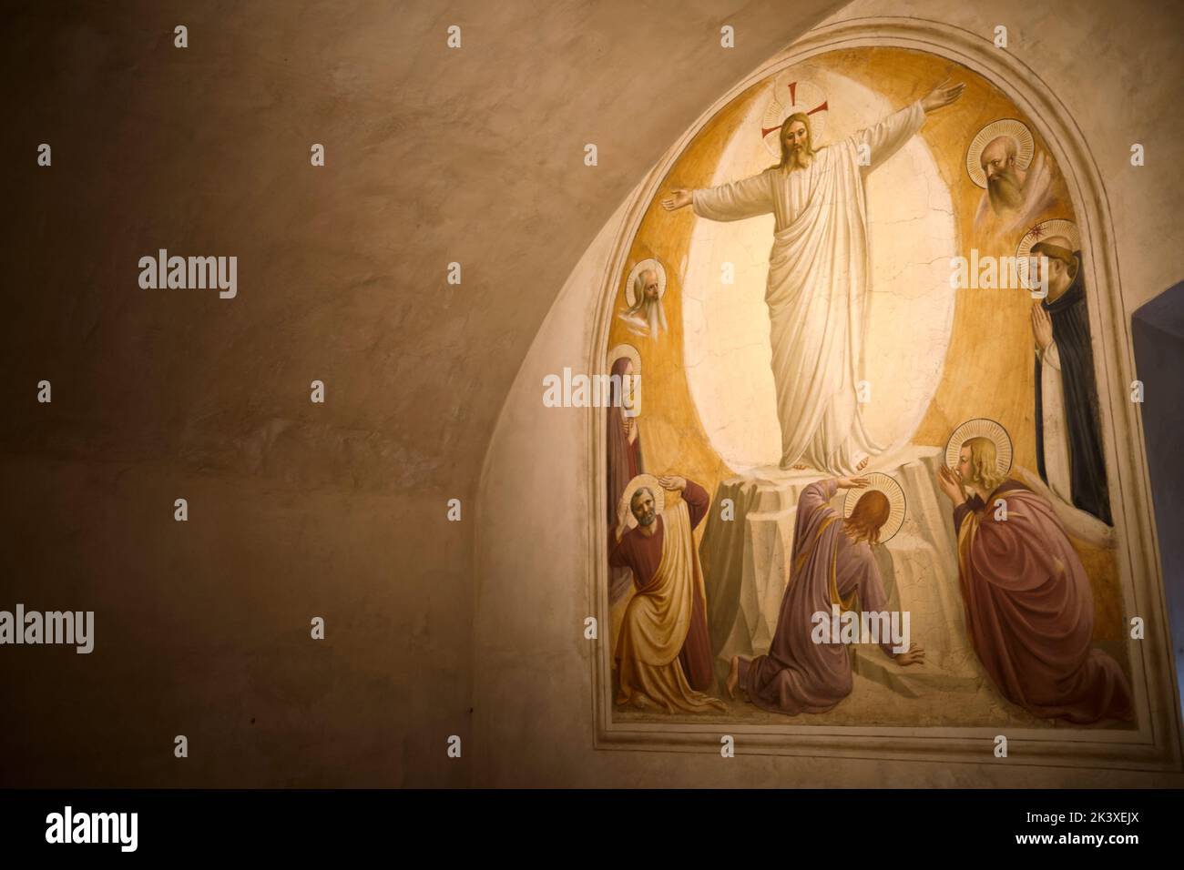 Transfiguration Fresco by Fra Angelico in Monks Cell 6 in the Museum of ...