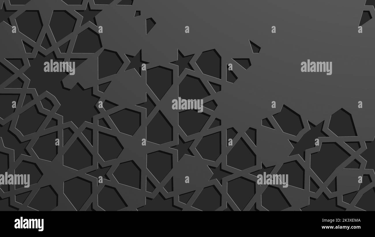 Black islamic pattern geometric background. Ramadan kareem oriental ...