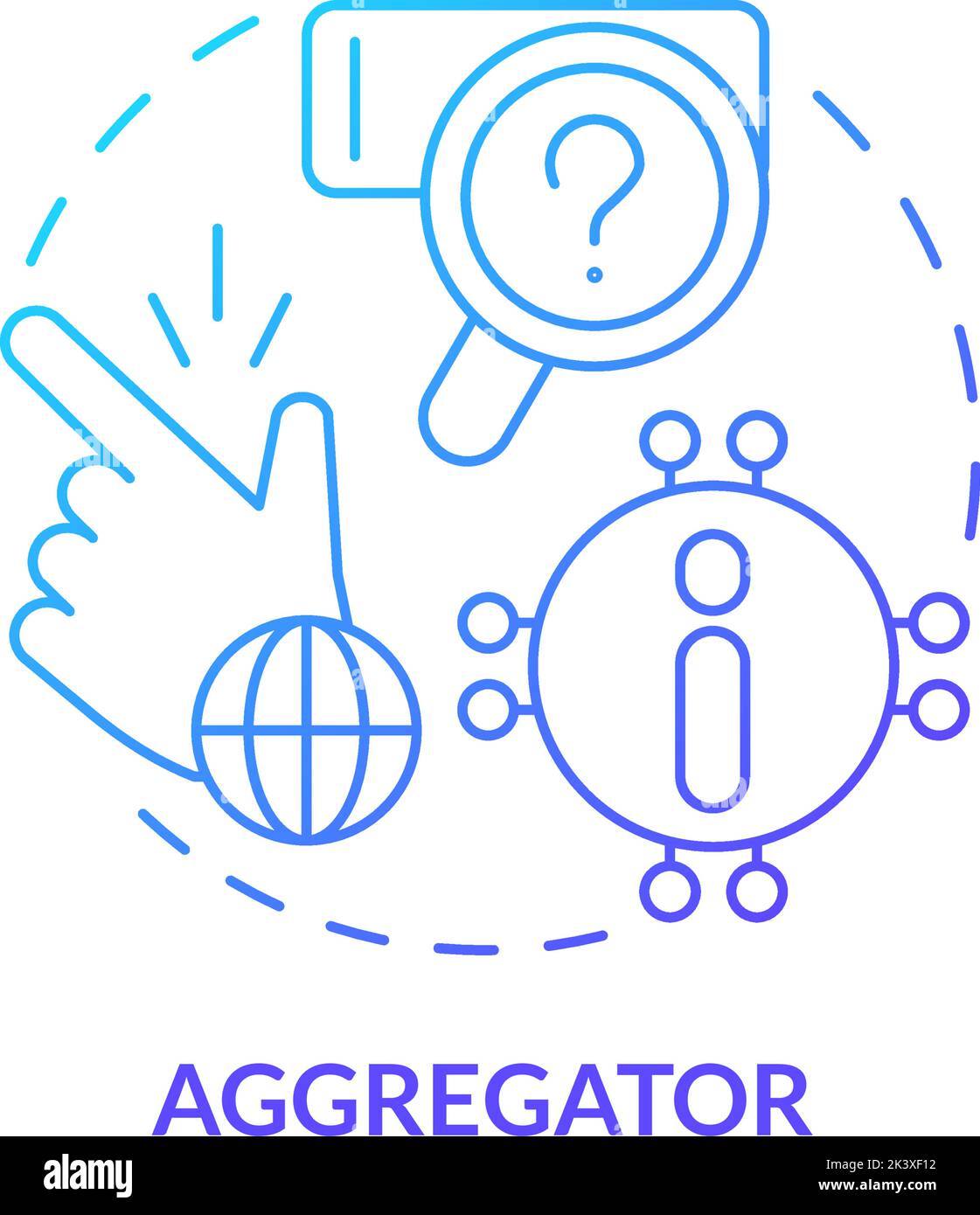 Aggregator blue gradient concept icon Stock Vector Image & Art - Alamy